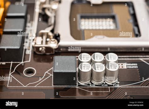 Empty CPU Socket On Computer Motherboard Stock Photo Alamy