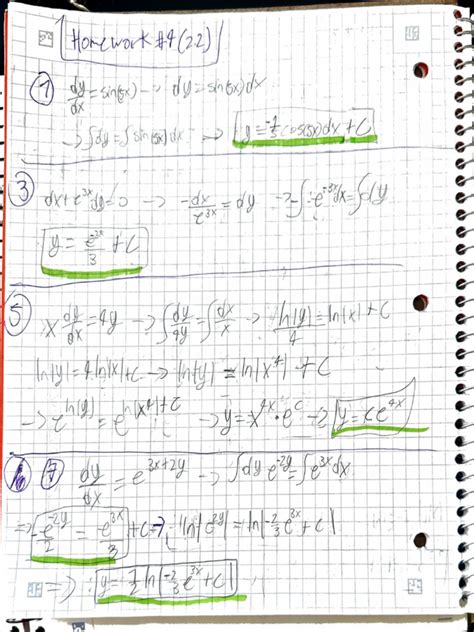 Differential Eq Homework 4 Pdf