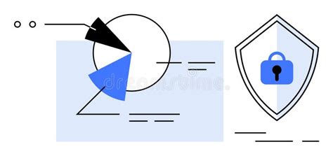 Data Security Analysis With Pie Chart And Shield Lock Symbol Stock Illustration Illustration