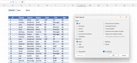 Excel Transpose Methods Then And Now Excel And Access Llc