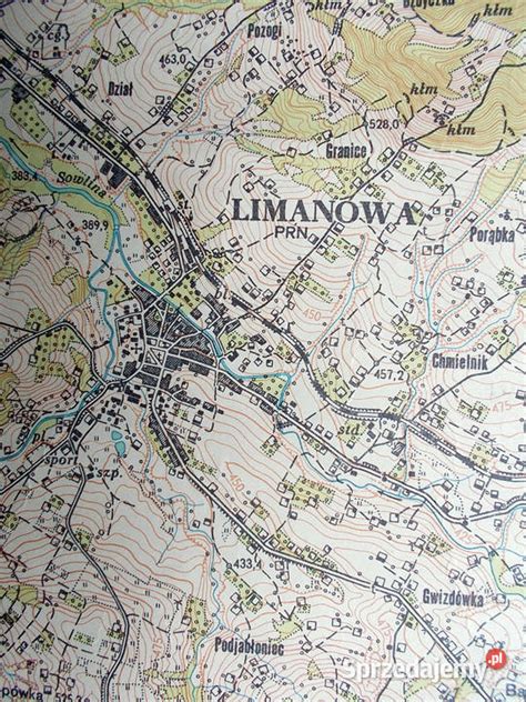 Mapa Topograficzna Pow Limanowski 1 25 000 6 Arkuszy Limanowa