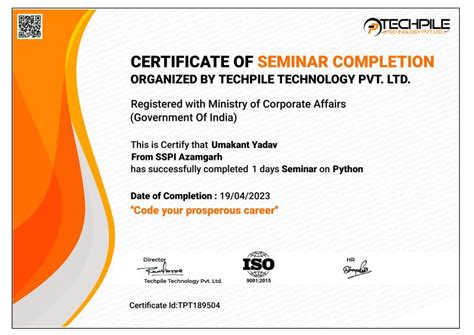 Umakant Yadav On Linkedin Im Happy To Share That I Attended A Python Seminar