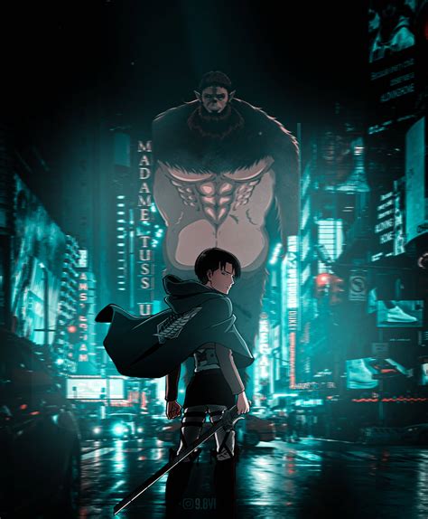 Downloaden Angriff Auf Titan Charaktere Levi City Wallpaper