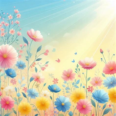 Premium Photo Bright Spring Or Summer Cheerful Image Of Field Of Blo Generative