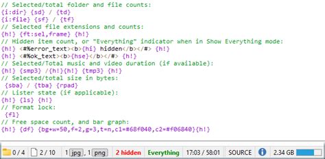 Status Bar Directory Opus Manual