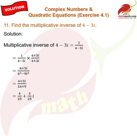 Find The Multiplicative Inverse Of 4 3i