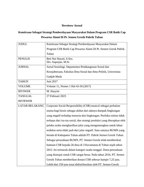 (PDF) Kemitraan Sebagai Strategi Pemberdayaan Masyarakat Dalam Program ...