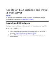 How To Create An EC2 Instance And Install A Web Server Course Hero