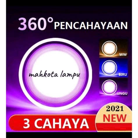 Jual Lampu Plafon Lampu Downlight Led 3 Warna 6 Watt Kuning Biru