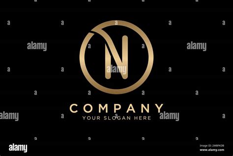 N Letter Logo With Circle Shape Modern Unique Creative N Logo Design