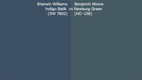 Sherwin Williams Indigo Batik Sw 7602 Vs Benjamin Moore Newburg Green