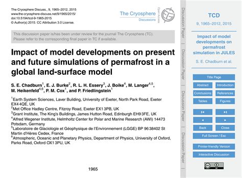 Solution Impact Of Model Developments On Present And Future