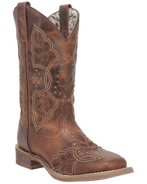 Laredo Womens Dionne Western Boots Broad Square Toe Camel