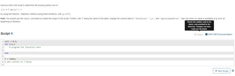Solved Derive A Matlab Script To Determine The Lowest Chegg