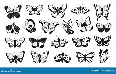 Abstract Butterflies Black Silhouettes Butterfly Beauty Tattoo Stencil