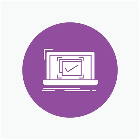 System Monitoring Checklist Good Ok White Glyph Icon In Circle Vector Button Illustration