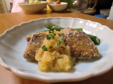 カツオの竜田揚げ＊おろしドレッシング＊ 給食ナビ