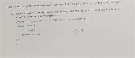 Solved Part II All Questions Below Are From Hackerrank Chegg