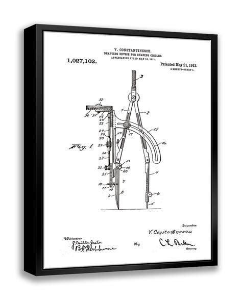Atx Art Group Llc Drafting Device Patent Floater Frame Print On