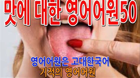 맛에 대한 영어 어원 영어어원은 고대한국어 Youtube