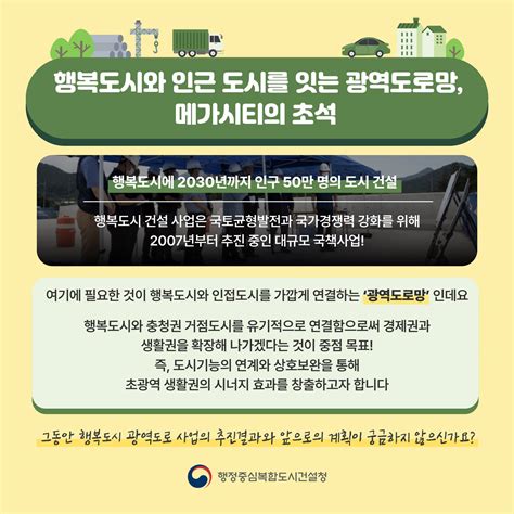 🏙️🏠🛣️🚗🚌👨‍👩‍👧‍👦 행복도시가 나의 생활권에 충청권 메가시티 대한민국 행정중심복합도시건설청 Facebook