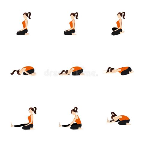 Yoga Poses Knees Stock Illustrations 9 Yoga Poses Knees Stock