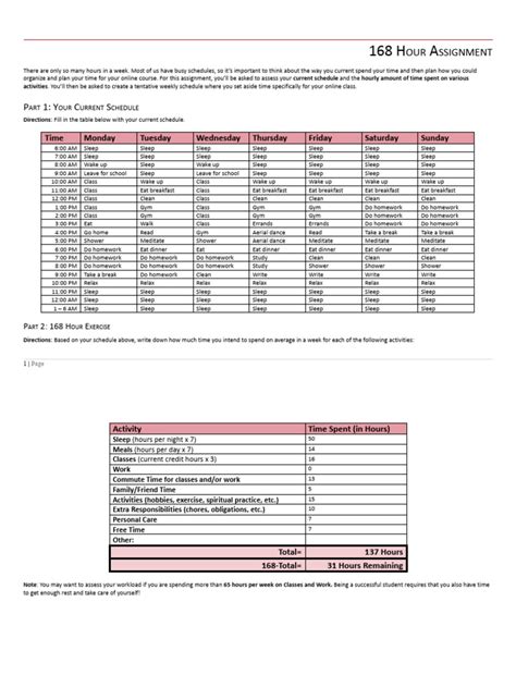 168 Hour Assignment Compatible Version Pdf