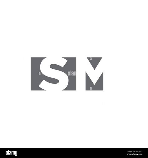 SM Logo Monogram With Negative Space Style Design Template Isolated On