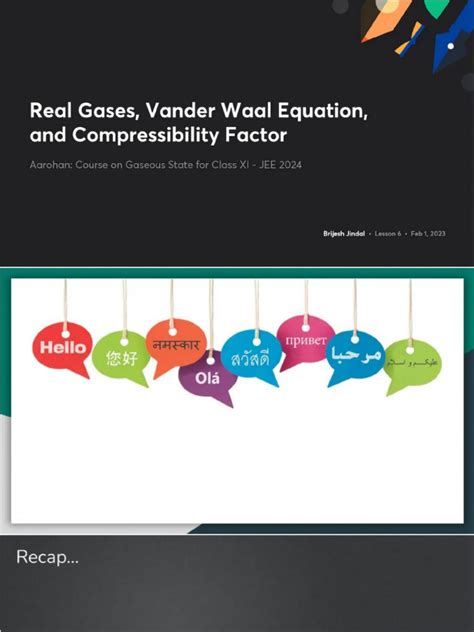 Real Gases Vander Waal Equation And Compressibility Factor With Anno Pdf