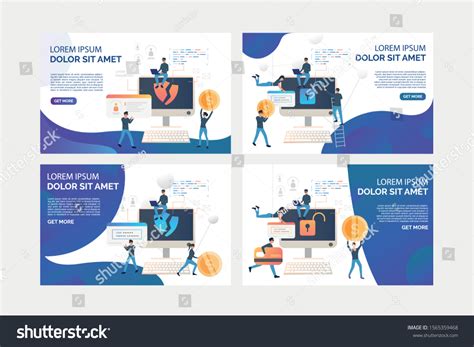 Collection Flat Vector Illustrations Cybercriminals Hacker Vector De Stock Libre De Regalías