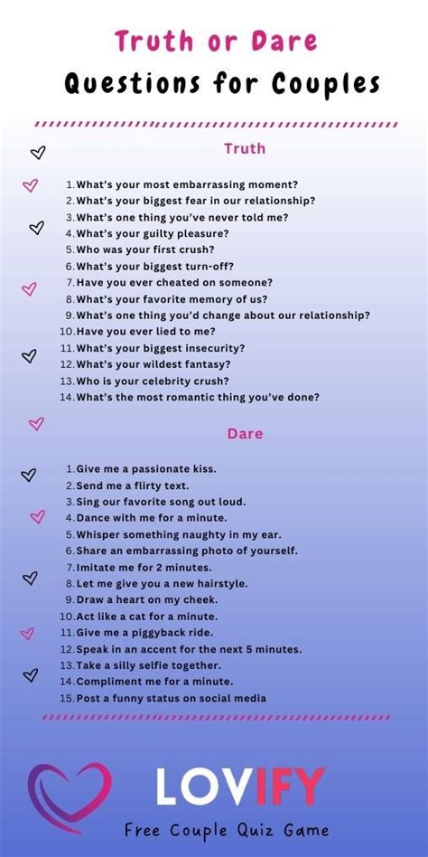 Truth or Dare Questions for Couples | Get Lovify App For Fun Couple ...
