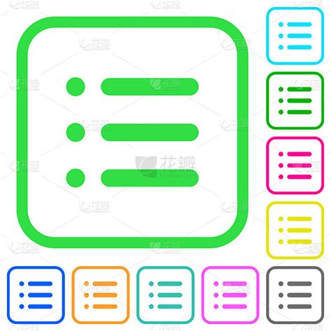 无序列表生动的彩色平面图标