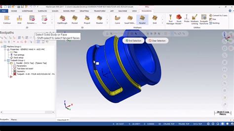 Mastercam Multiaxis Parallel Toolpath Youtube