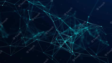 Premium Photo Abstract Geometric Background With Connecting Points And Lines Abstract Blue