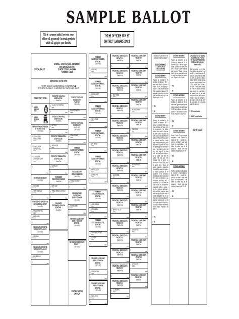 Elmore County Ala Sample General Election Ballot Pdf Alabama