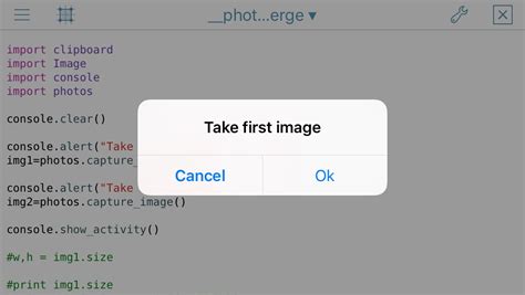 Capture And Merge Photos With Pythonista