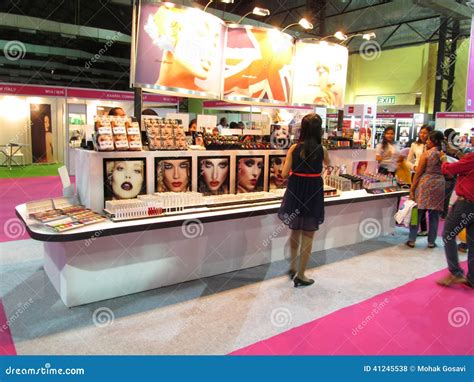 A Stand With Professional Nyx Cosmetics Depicting A Girl With Makeup In