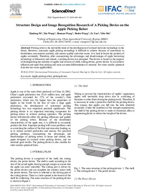 Pdf Structure Design And Image Recognition Research Of A Picking