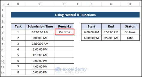 return value if time is greater than and less than a range in excel 6