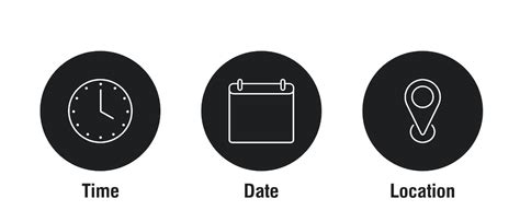 Premium Vector Date Time Location Icon In Flat Style Event Message Vector Illustration On