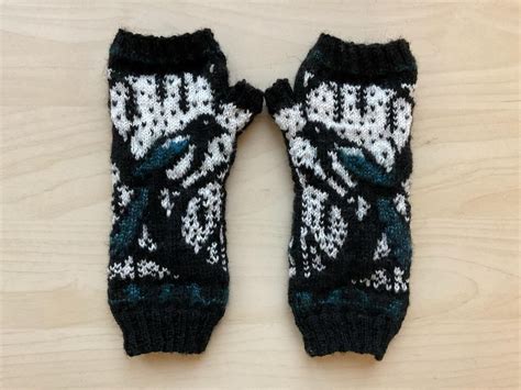 Magpie Fingerless Gloves First Self Invented Pattern Rknitting