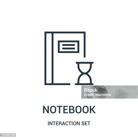 상호 작용 집합 컬렉션에서 전자 필기장 아이콘 벡터입니다 얇은 라인 노트북 개요 아이콘 벡터 일러스트 레이 션입니다 0명에 대한 스톡 벡터 아트 및 기타 이미지 Istock