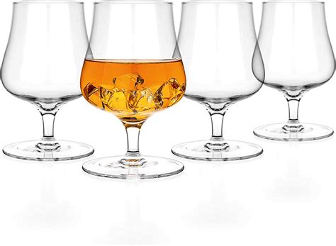 Luxbe Cognac Brandy Or Whiskey Crystal Glasses Snifter Set Of 4