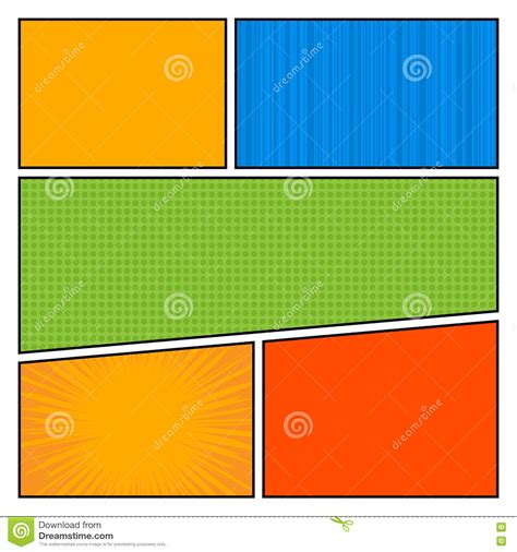 Comics Pop Art Style Blank Layout Template With Dots Pattern Background