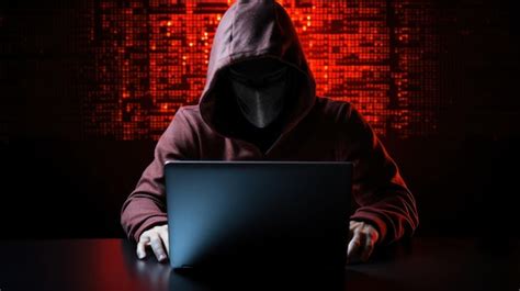 Premium AI Image Hacker Using Laptop Internet Security Hijacking