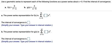 solved use a geometric series to represent each of the