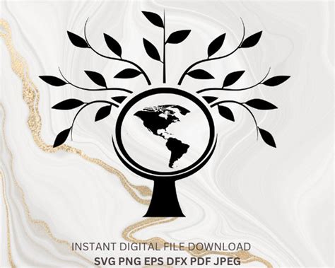 Tree Svg Earth Svg Bark Svg Forest Svg Nature Svg Png Leaves Svg Clipart Image Silhouette World