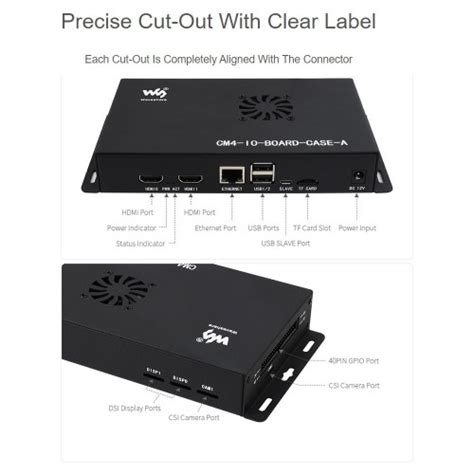 Waveshare Metal Box A For Raspberry Pi CM4 IO Board With Cooling Fan