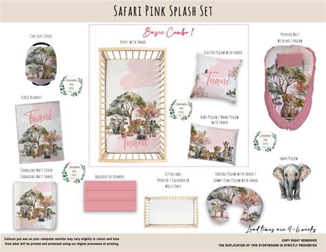 cinnamon and spice cot duvet bedding safari pink splash set