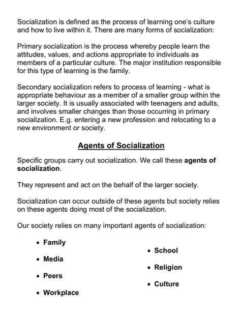 Agents Of Socialization